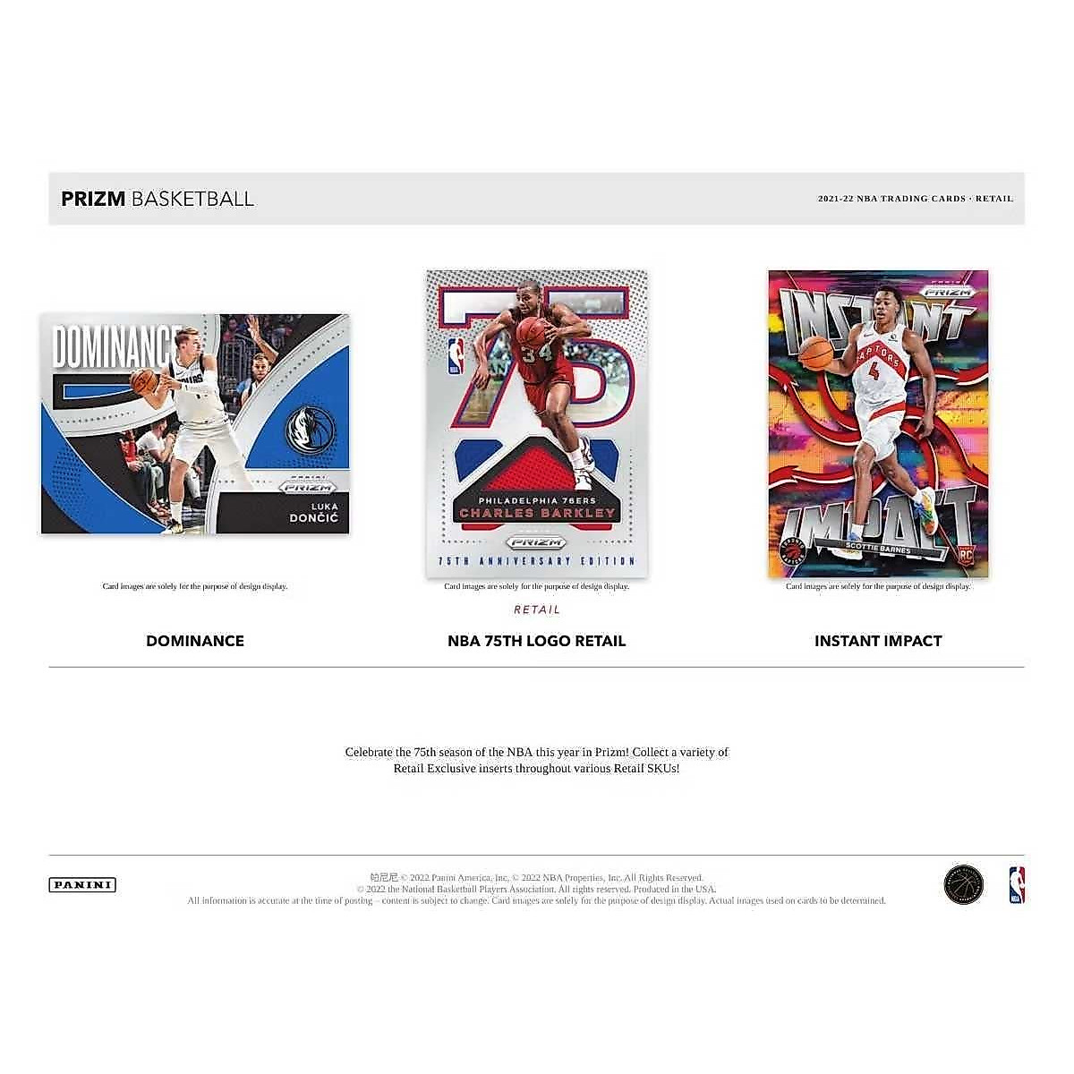 2021/22 Panini Prizm NBA Basketball Retail Box - 24 Packs - 96 Trading Cards Total