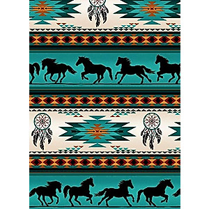 Tucson Dreamcatcher Horse Stripe Turquoise Elizabeth's Studio 43" Wide Cotton Fabric Sold by Yard