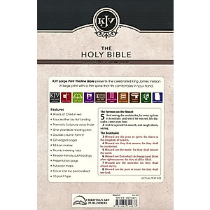 Personalized KJV Holy Bible, Thinline Large Print Faux Leather Red Letter - Thumb Index & Ribbon Marker, King James Version, White, Baptism, Graduations, wedding, confirmation king james version,