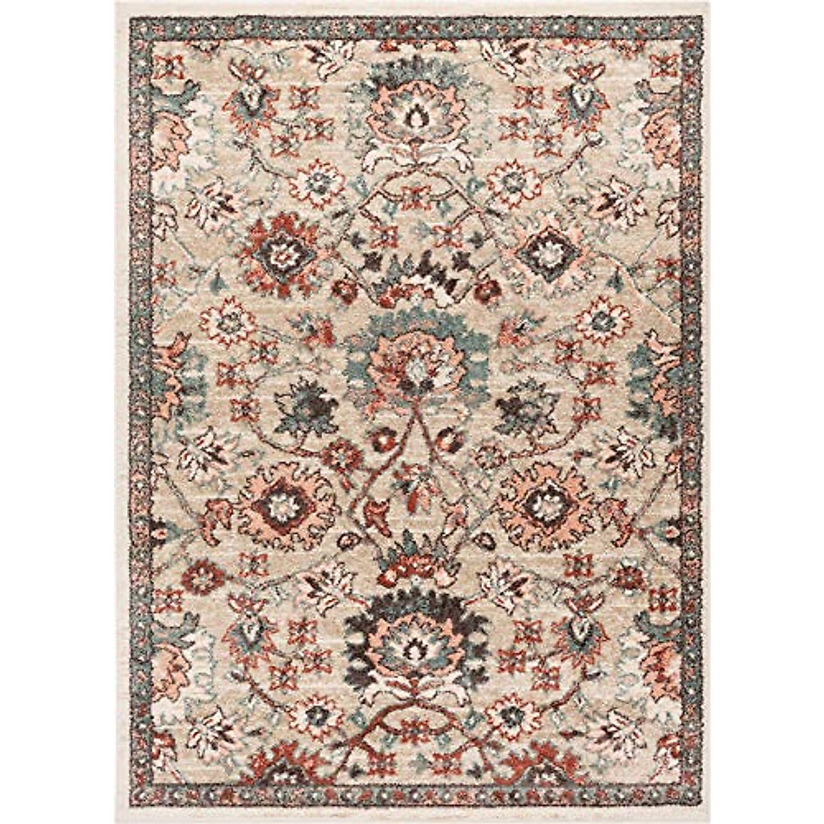 Well Woven Mystic Harper Blush Bohemian Floral 5'3" x 7'3" Distressed Area Rug, 5 ft 3 in x 7 ft 3