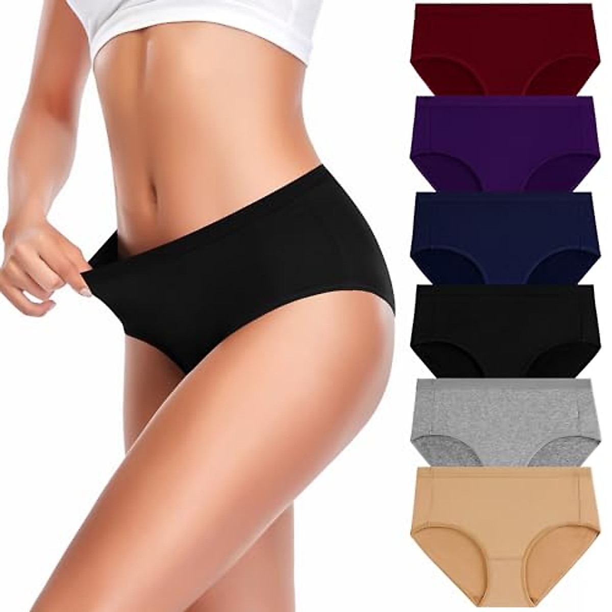 CULAYII Womens Cotton Underwear Soft Stretch Ladies Underwear Comfy Womens Briefs Full Coverage Breathable Ladies Panties for Women Multipack