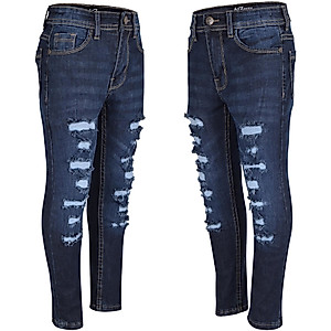 A2Z 4 Kids Jeans Lightweight Denim Ripped Skinny Stretch Comfort Jeans Pants