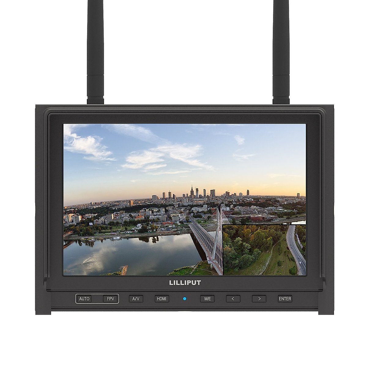 LILLIPUT 7" 339/DW-BLACK 1280X800 IPS HDMI IN FIELD Monitor WITH Auto searching function Dual 5.8G Hz for Aerial Flying Wireless Receiver(BLACK COLOR CASE)+2600MAH BUILT IN BATTERY by LILLIPUT OFFICIAL SELLER :VIVITEQ