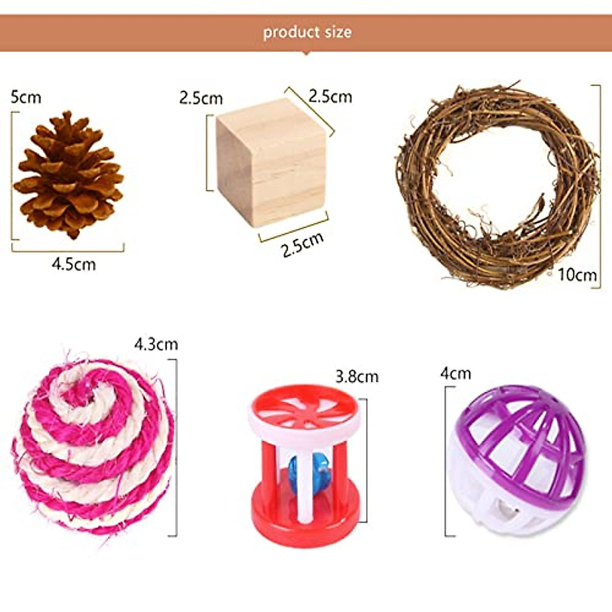 Joyeee Hamster Chew Toys Set 11 Pack, Small Animal Molar Toys Teeth Care Natural Wooden Accessories for Guinea Pigs,Chinchillas,Gerbils,Mice,Rats,and Other Small Animals