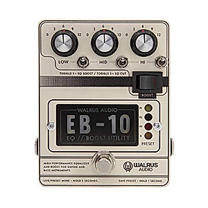 Walrus Audio EB-10 Preamp/EQ/Boost, Cream, (900-1049C)