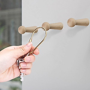 Svaitend Screw-On Solid Wood Hook Coat Hook Towel Hook Shaker Pegs for Bathroom Livingroom Garden 10 Pieces (No Paint)