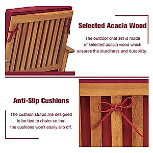 kinbor Outdoor Furniture Patio 5 PCS Wood Sectional Sofa Furniture with Big Seat for Outdoor Patio Garden Deck