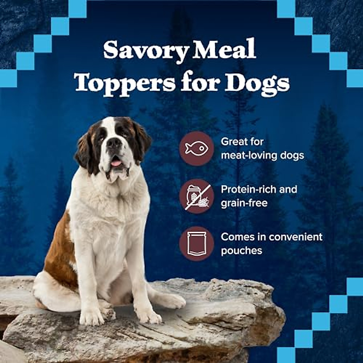 Blue Buffalo Wilderness Trail Toppers Wild Cuts Natural High-Protein Dog Wet Food, Salmon Bites in Hearty Gravy, 3-oz Pouch, 24 Count