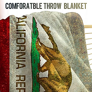 Levens California Flag Blanket Print Soft Throw Blanket Cozy Lightweight Bed Couch Blanket for Kids Adult 50"x60"