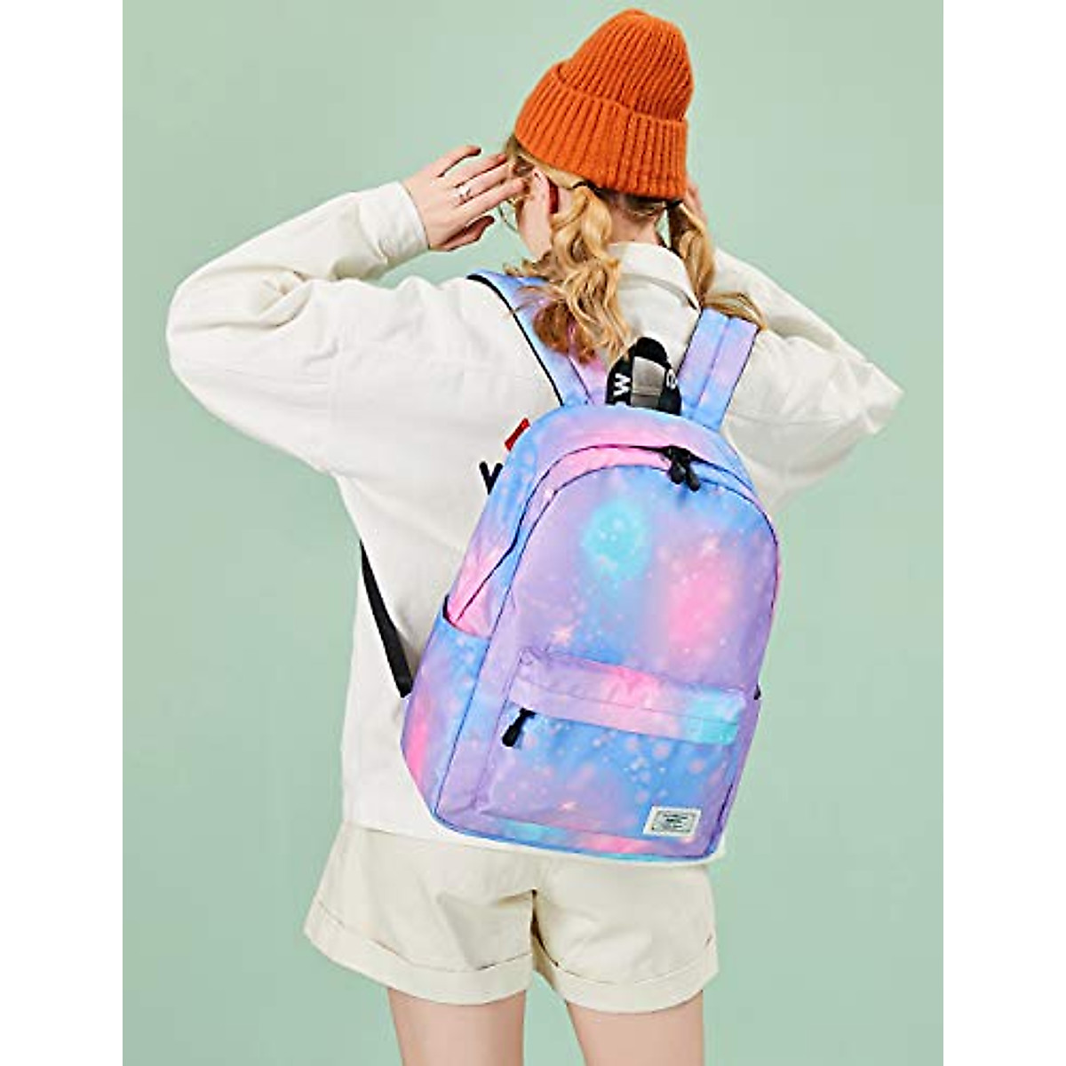 mygreen Galaxy Backpack for Girls, Boys, Kids, Teens, 14 inch Durable Book Bags for Elementary, Middle, Junior High School Students, A Gift That Gives Back Purple