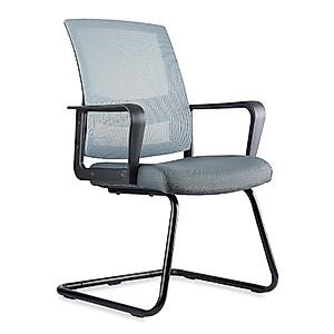 CLATINA Office Guest Chair with Lumbar Support and Mid Back Mesh Space Air Grid Series for Reception Conference Room 2 Pack