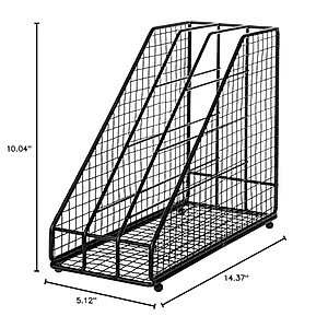 Home Zone Living Desk Document File Tray Organizer | Sort Workspace Office Supplies, Paper and Notebooks | Vertical Sorter (Black),File Sorter,3-Tier Vertical (Slim),CAD1048U