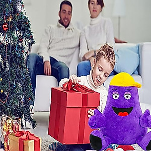 3 Pcs Grimace Plush Toys, Yellow Hat Plushies Toy for Fans Game, Soft Cotton Anime Cartoon Stuffed Animals Plushies Figure Decorative Gifts for Birthday Party Kids Children Boys Girls Friends