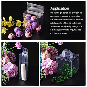 MECCANIXITY Plastic Retail Boxes 1.2"x2.4"x3.9" (30x60x100 mm) Gift Box Protecting Film for Christmas, Wedding, Party Wrapping Clear Pack of 16