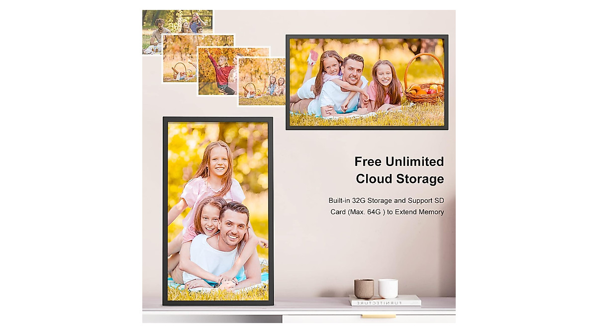 21.5" Large Digital Picture Frame - 5G WiFi & IPS Display