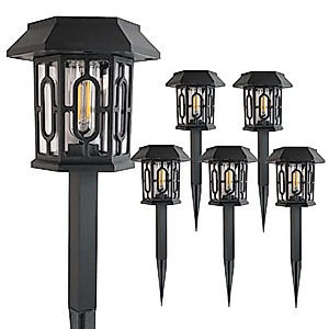 MSMKEJI 6 Pack Solar Light Outdoor Garden Patio Pathway Landscape Lights,IP67 Waterproof Solar Path Lights,Solar Powered Garden Lights for Walkway Yard Backyard Lawn Landscape Decorative