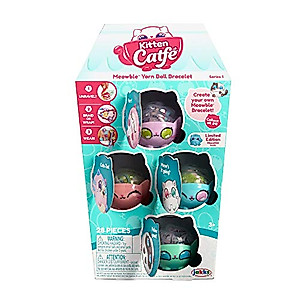 Kitten Catfé Meowble Yarn Ball Bracelet 4 Pack, Cat Ball Charms & Clasps Hidden in A Ball of Yarn to Create Your Own Friendship Bracelets with Charms! 24 to Collect in Series #1