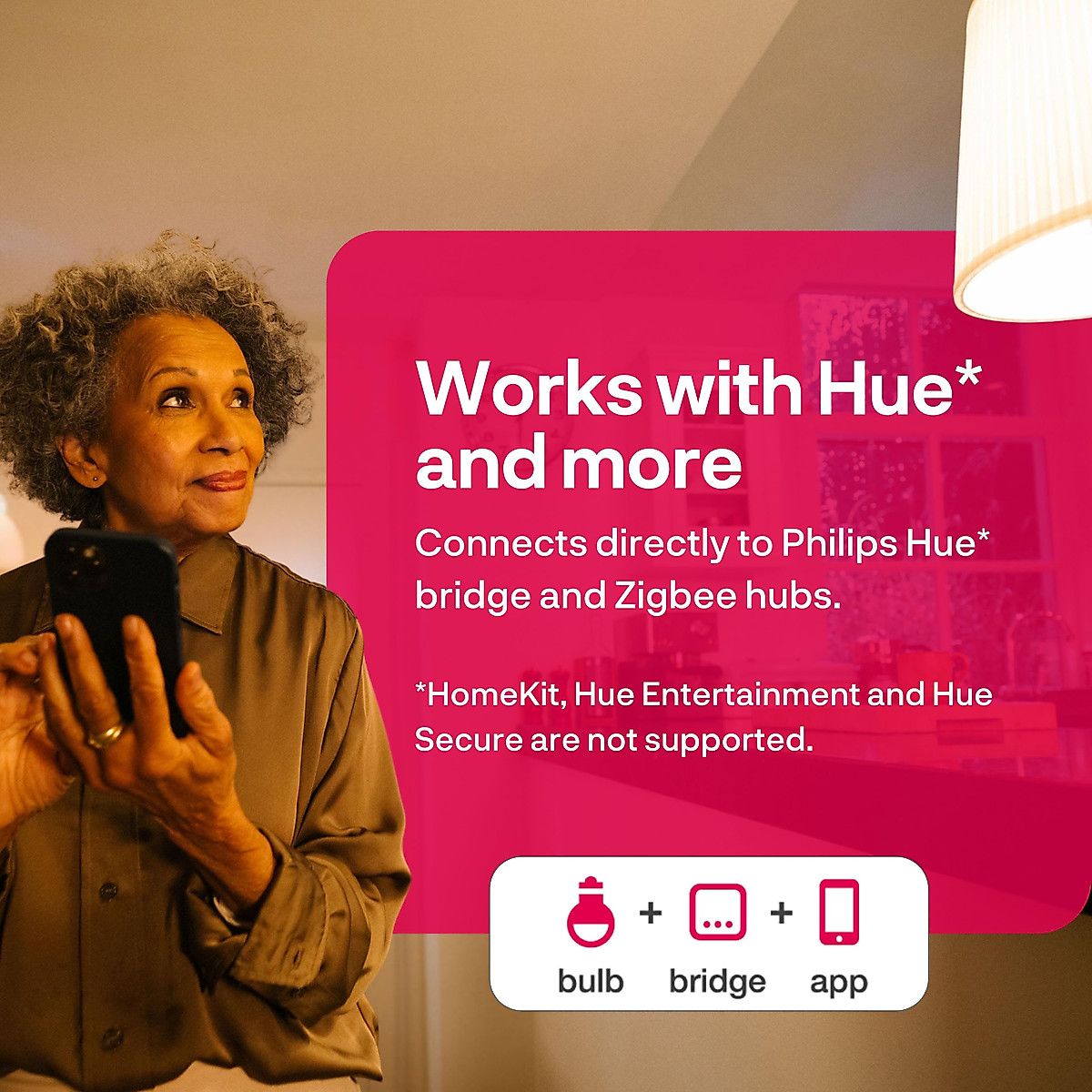 innr Color Smart Bulb A19, Works with Philips Hue, Alexa, Hey Google, SmartThings (Hub Required), Zigbee, Lights, Dimmable RGBW LED Light Bulbs A19 with E26 Base, 60W Equivalent, 2-Pack, AE 280 C-2