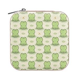linqin Travel Jewelry Box Organizer Cute Frog Pattern Portable Jewelry Storage Box Case for Earring Rings Necklace Bracelets Accessories Gifts for Women Gis Wife Daughter