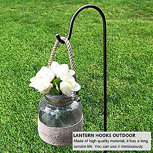 Dualshine 2 Pack Shepherd Hook 35 inch Tall Garden Outdoor Hook for Hanging Solar Light, Bird Feeders, Lanterns, Mason Jars, Garden Stake and Wedding Decor (Black)