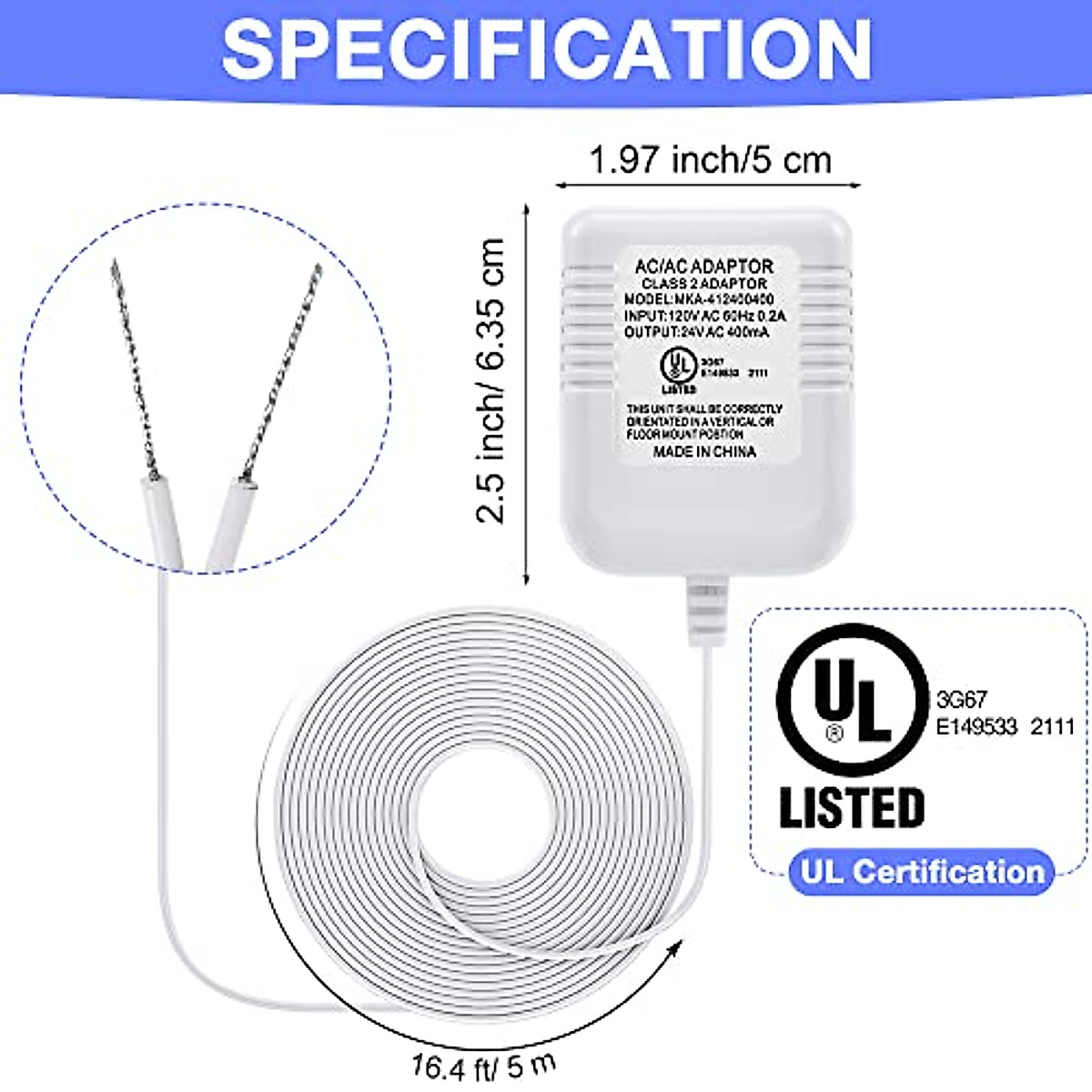 24V Doorbell Power Supply Adapter | C Wire | Ring/Nest Compatible