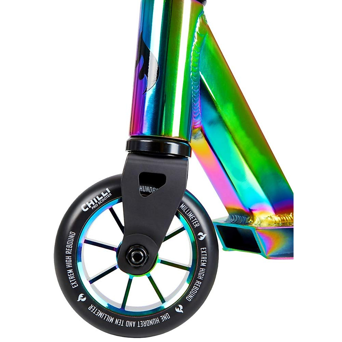 Chilli Rocky Neochrome, Complete Trick Scooter, Quality Freestyle Ride for Beginner and Intermediate, 110 mm Wheels, ABEC 9 Bearings, for Ages 8+