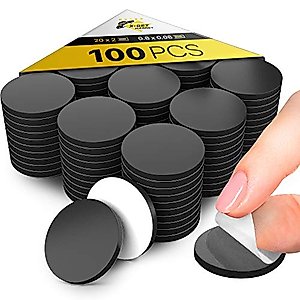 Adhesive Magnets for Crafts - 100 PCs Flexible Round Magnets with Adhesive Backing - Small Sticky Magnets - Magnetic Dots with Adhesive Back are Alternative to Magnetic Tape, Stickers and Strip