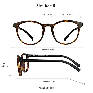 LifeArt Blue Light Blocking Glasses, Anti Eyestrain, Computer Reading Glasses, Gaming Glasses, TV Glasses for Women Men, Anti Glare (Dark Tortoise, 0.25 Magnification)