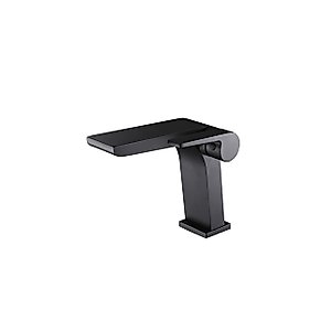Bathroom Sink Faucet fit Single Handle Single Hole for Bathroom,Lavatory,Vanity Brass Matte Black Include 2 US Standard 3/8" Hoses