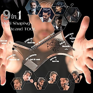 Beard Catcher Kit, 2 Beard Apron/Bib for Mess-Free Shaving+ 6 Suction Cups+ Transparent Beard Shaper with Comb+ Carrying Cloth Bag, Perfect For Men/Boyfriend/Father/Husband/Roommate (WHITE)