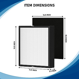BF35 True HEPA Filter Replacement Compatible with BF35 BreatheSmart Classic Air Puri-fier for Large Room, 2 Pack BF35 HEPA Filter Replacement with Activated Carbon