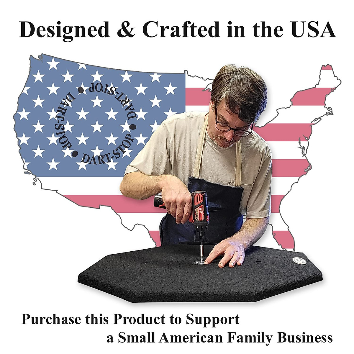 Dart-Stop 36 inch Black Octagon Pro Dart Board Back Board | Wall Protector | Dartboard Surround