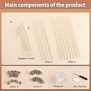 Thread Holder Organizer for 70 Spools, Mofasvigi Clear Acrylic Braiding Hair Rack for Hair Separated, Large Plastic Thread Rack Stand for Embroidery Sewing Quilting Thread Storage