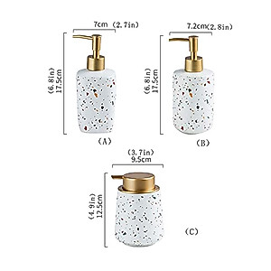 Soap Dispensers Soap Dispenser Durable Lotion Dispenser Ceramic Liquid Soap Dispenser with Electroplating Golden Pump for Bathroom Countertop