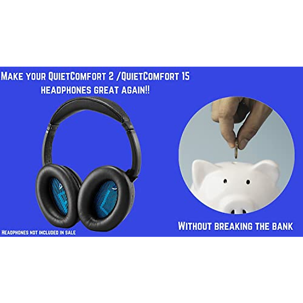 Replacement Headband Cushion pad for Bose Quiet Comfort 2 (QC2) and Quiet Comfort 15(QC15) Headphones