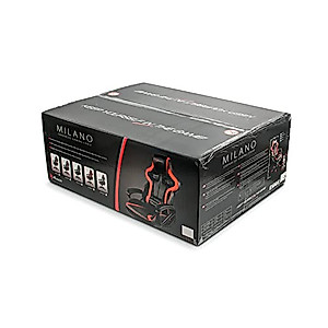 Arozzi - Milano Ergonomic Computer Gaming/Office Chair with Swivel, Tilt, Rocker, Adjustable Height and Adjustable Lumbar Support - Red