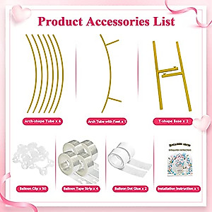 Wokceer Round Backdrop Stand 6.5FT Circle Balloon Arch Frame, Gold Circle Backdrop Stand Metal Wedding Arch Stand for Wedding Birthday Party Bridal Shower Anniversary Ceremony Decoration