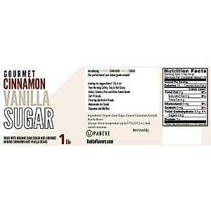 Bakto Flavors Gourmet Cinnamon Vanilla Sugar - 1 lb Jar