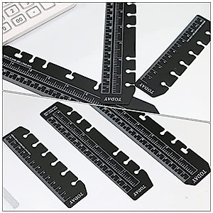 Operitacx 18Pcs Bookmark Rulers, Black Plastic Planner Bookmark, Page Marker Divider, Pagefinder Measuring Page Ruler, Notebook Planner (A5 A6 A7 Each 6 pcs)