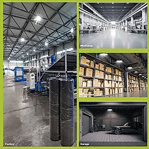 Hylele UFO LED High Bay Shop Light 200W/150W/100W Adjustable 6000K/5000K/4000K Dimmable Commercial Bay Lighting 100-277V Plug&Play for Factory Warehouse