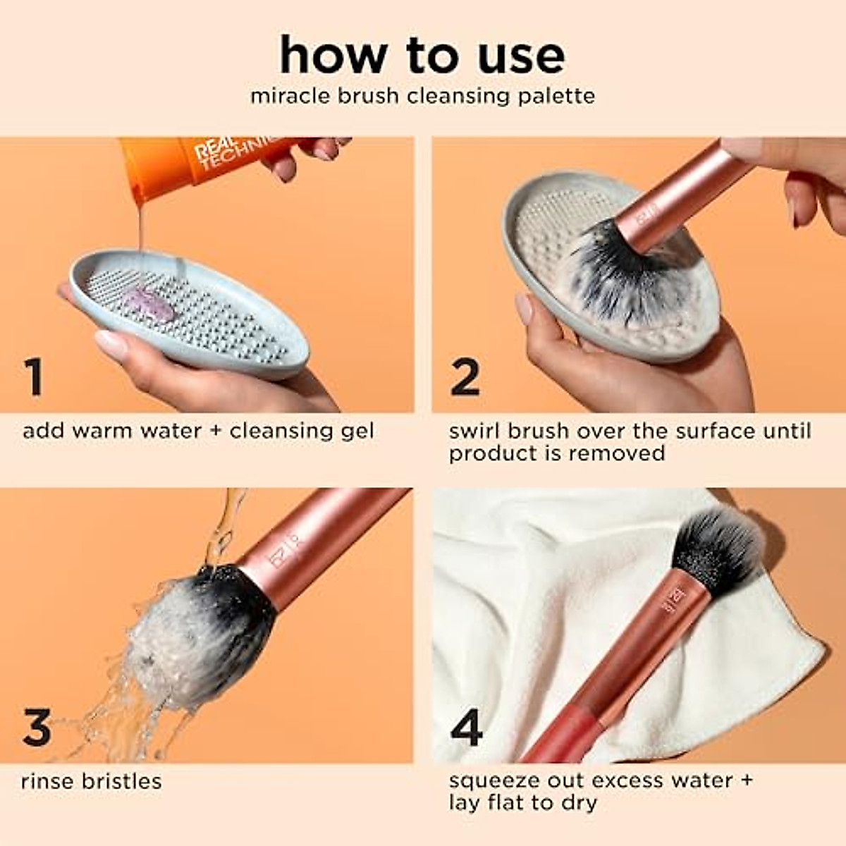 Real Techniques Miracle Brush Cleansing Palette, 1 Count