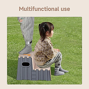 2-Step Folding Step Stool Collapsible Step Stool Ladder Child Kitchen Counter Stool Helper Toilet Potty Training Stool
