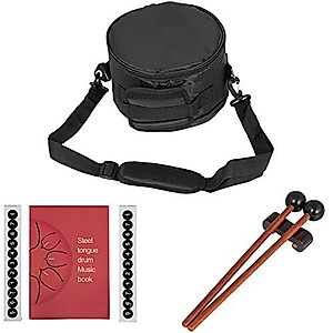 Happybuy Steel Tongue Drum 8 Notes 10 inches Mini Tongue Drum Red Handpan Drum Notes Percussion Instrument Steel Drums Instruments with Bag, Music Book, Mallets,Mallet Bracket