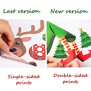 90shine 314PCS Christmas Decorations Window Clings - Xmas Holiday Snowflake Santa Elf Reindeer Gnome Peeking Decals, Winter Wonderland Party Supplies Decor, 12 Sheets