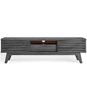 Modway Render Mid-Century Modern Low Profile 59 Inch TV Stand in Charcoal