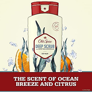 Old Spice Body Wash for Men, Deep Scrub with Sea Minerals Scent, 16 Fl Oz (Pack of 4)