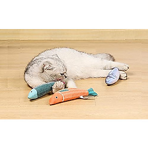 MIAOXSEN 3PCS Cat Toys - Catnip Filled - Included Jingly Bell - Premium Cat Interactive Chew Toy for Indoor Cats