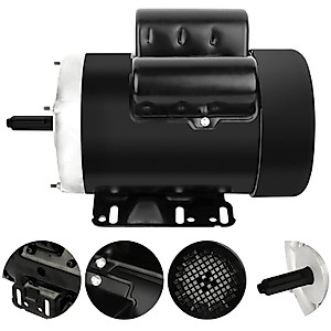 1.5HP Electric Motor 3450RPM General Purpose Single Phase Motor 115/230V 56 Frame 5/8“ Shaft Diameter CW/CCW TEFC 2Pole