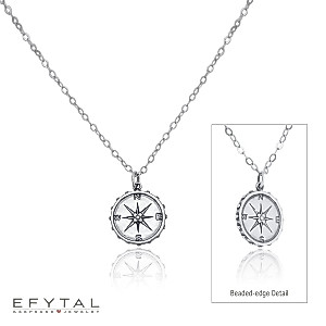 EFYTAL Inspirational Gifts for Women, Sterling Silver or Gold Plated Studded Compass Necklace, Retirement Gifts for Women, Friendship Necklace, Farewell Gifts for Coworkers, Gold Plated, No Gemstone