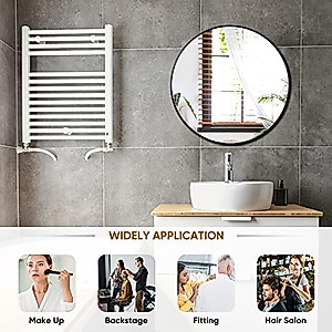 Smartxchoices Round Mirror 24 Inch, Metal Frame Wall Mounted Circle Mirrors, Vanity Modern Minimalist Décor for Entryway,Bathroom Washrooms, Living Rooms